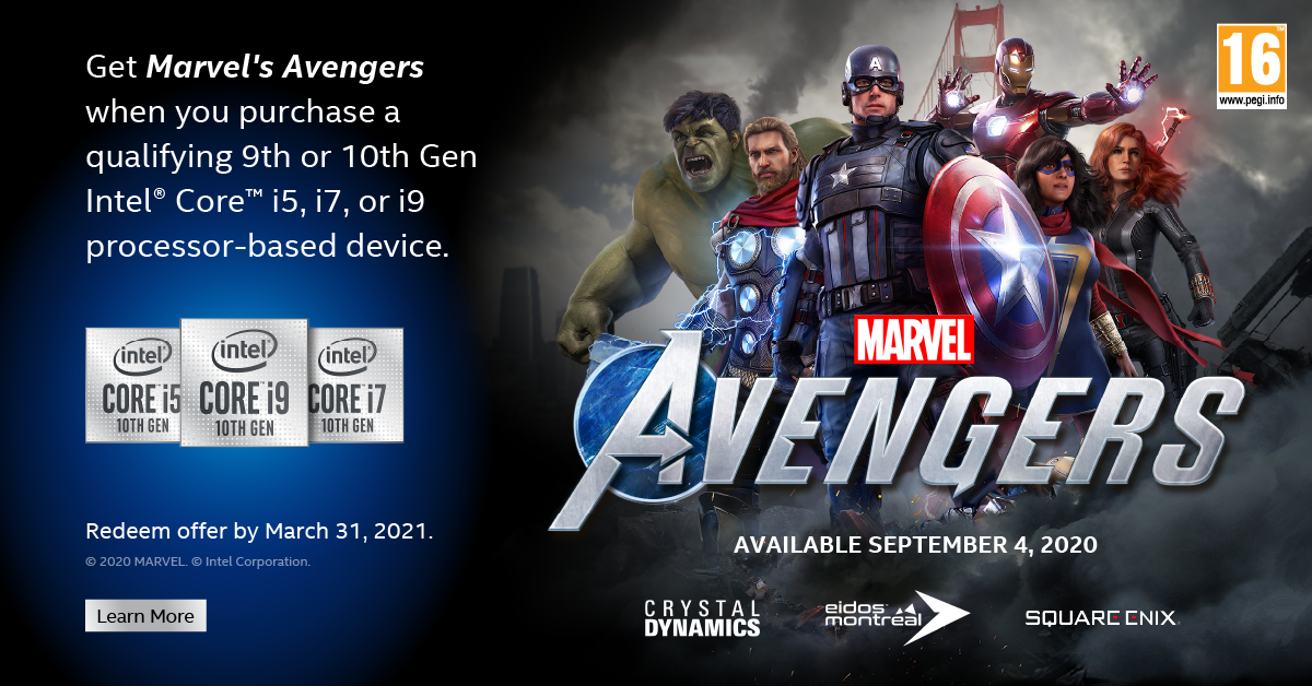 Bonus Intel Marvel’s Avengers Gaming Bundle - PC Garage
