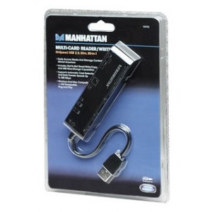 Cititor carduri Manhattan Card Reader USB 2.0 Slim 80-in-1, black - PC ...