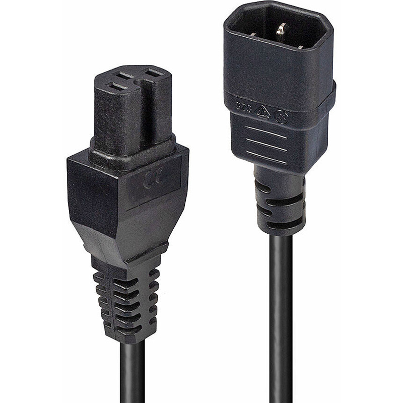 Cablu componente LINDY IEC 320 C14 Male - IEC 320 C15 Female, 2m, negru - PC Garage