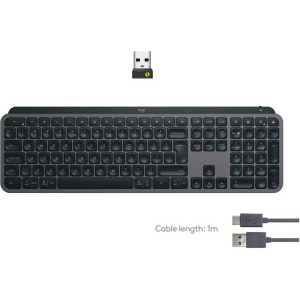 Tastatura Logitech MX Keys S Wireless/Bluetooth, Graphite (International Layout) - PC Garage
