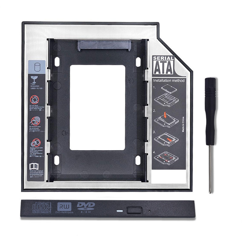 Adaptor HDD Caddy Spacer HDD/SSD pentru unitati optice de tipul 12.7 mm ...