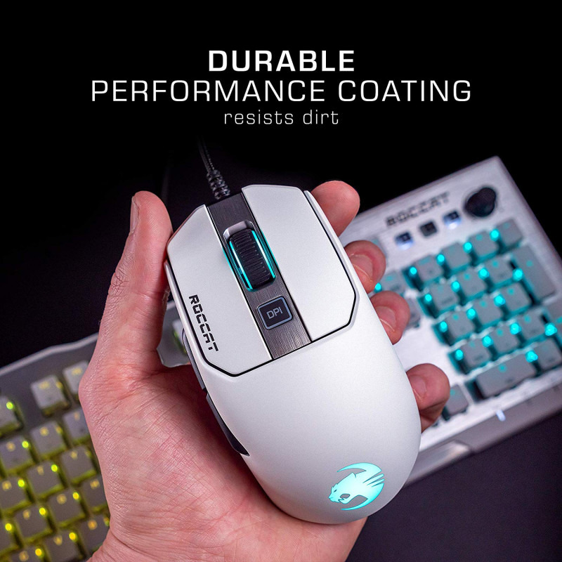 Mouse Gaming Roccat Kain 122 AIMO White - PC Garage