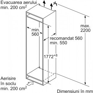 Combina frigorifica Bosch incorporabila KIV87NSF0, 270 L, Clasa F ...