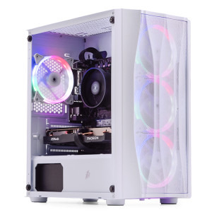 PC Gaming ZMEU Legendar Max Alb, AMD Ryzen 5 5600 3.5GHz, 16GB DDR4, 1TB SSD, RX 6600 8GB GDDR6 ...