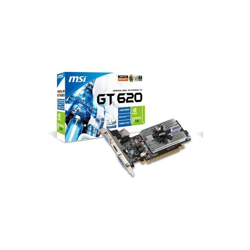 Placa video MSI GeForce GT 620 1GB DDR3 64-bit low profile - PC Garage