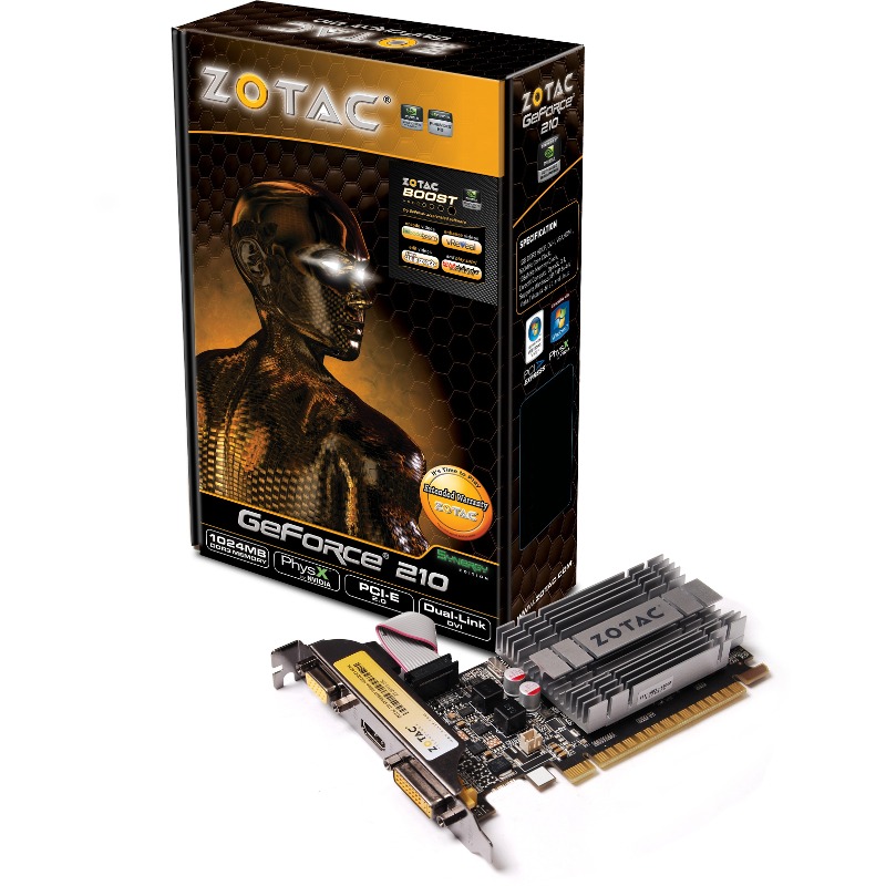 Placa video Zotac GeForce 210 Synergy Edition 1GB DDR3 64-bit low profile bracket - PC Garage