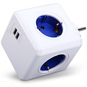 Priza/prelungitor Allocacoc PowerCube Original, 2x USB, 4x Schuko, Blue ...