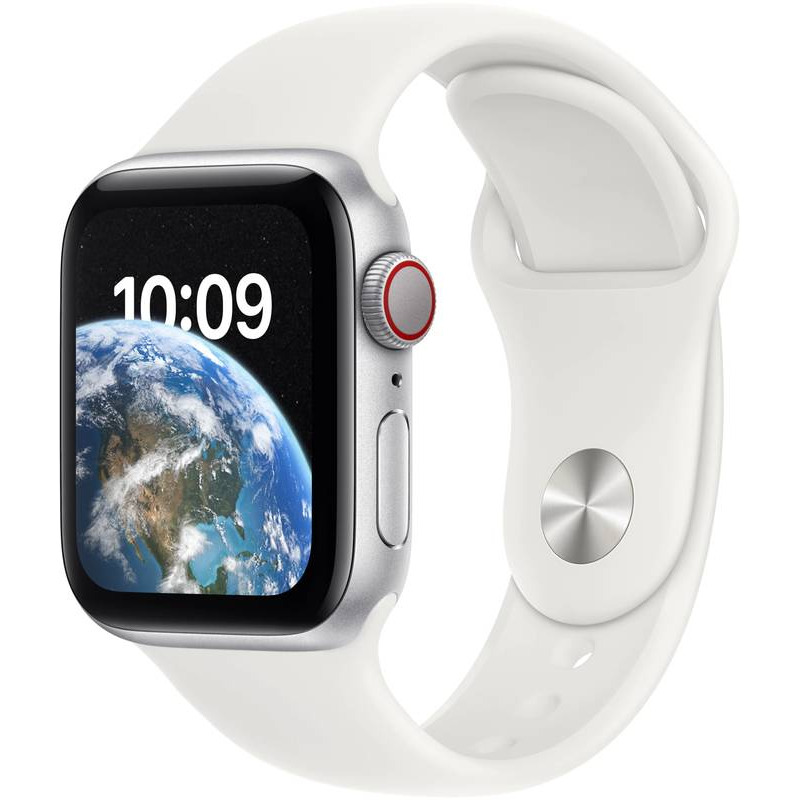 SmartWatch Apple Watch SE2, 40mm Aluminium Silver cu White Sport Band ...