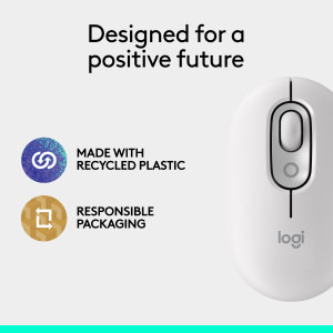 Mouse Logitech POP Mouse, Bluetooth, Off-White - PC Garage