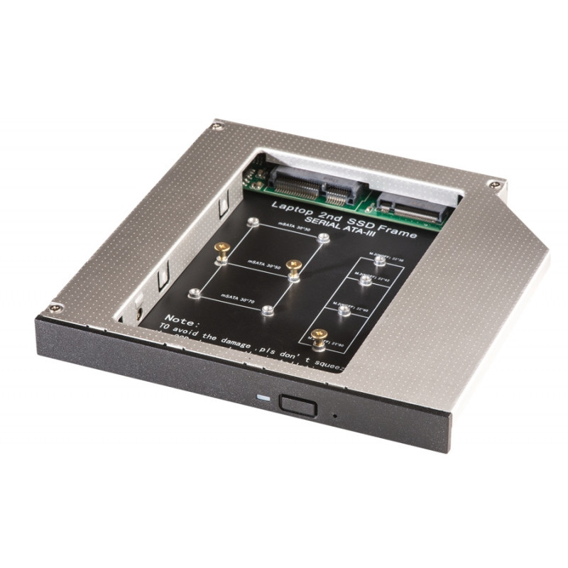 Adaptor HDD Caddy OEM SSD M2/mSATA pentru unitati optice de tipul 12.7 ...