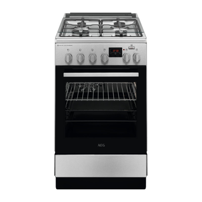 Aragaz AEG CKB56480BM, Mixt, 4 arzatoare gaz, Cuptor electric ...