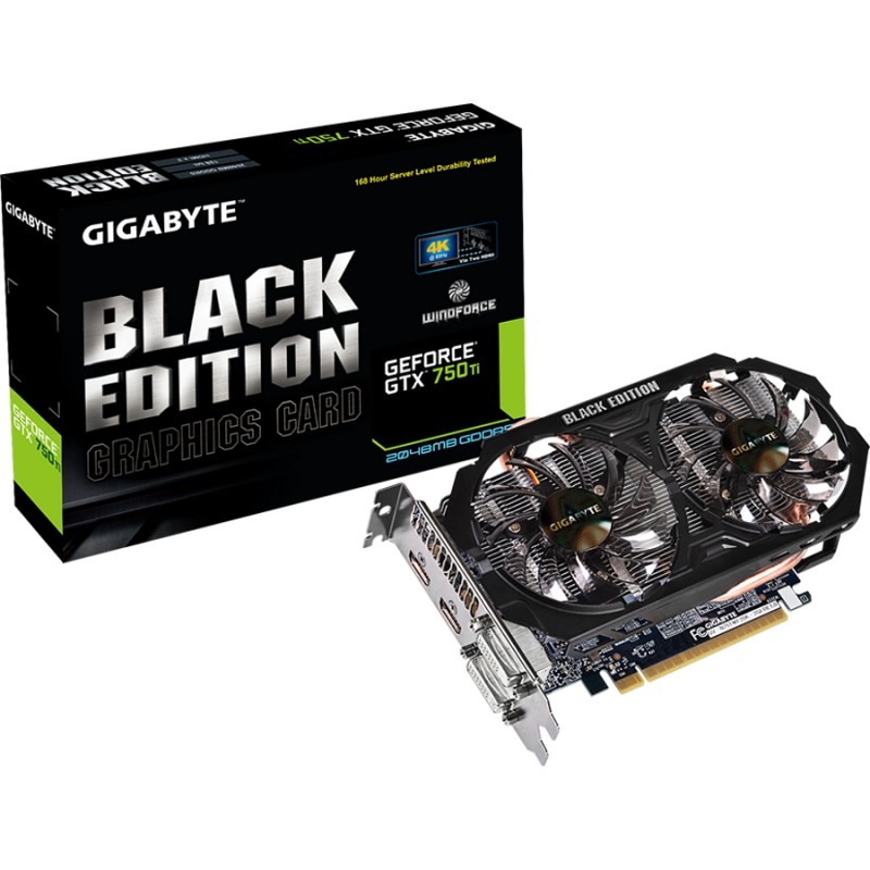 Placa video GIGABYTE GeForce GTX 750 Ti Black Edition WindForce 2X 2GB ...