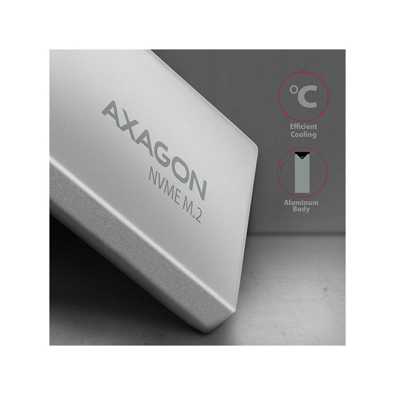 Rack AXAGON EEM2-UG2 M2 NVMe USB 3.2 Gen 2 Type-C Silver - PC Garage