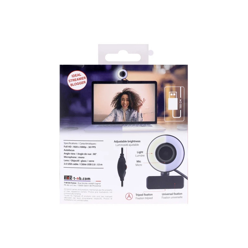 Camera Web TnB Influence Streamer + Ring Light - PC Garage